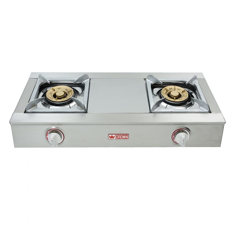 Crown CR8838 Stainless Steel LPG Gas Double Burners Stove - Crown Cgs
