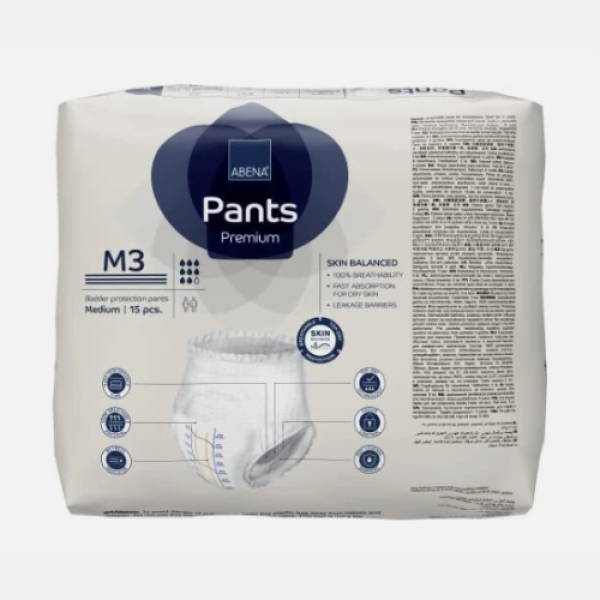 丹麥ABENA PANTS, M3高級成人紙尿褲,中碼, 32"-44",15片/包 - Crown Cgs
